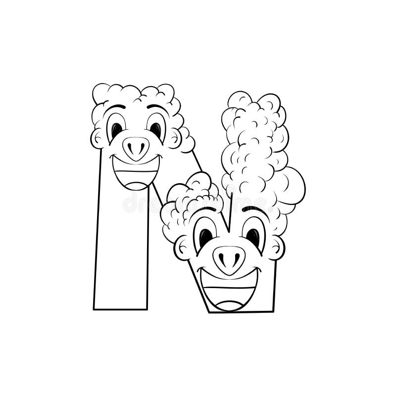 Outline Sketch Alphabet Character N. Handraw Sketch Alphabet Stock ...