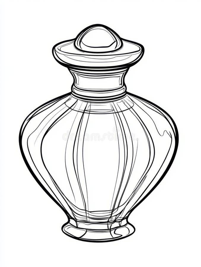 Outline Sketch of an Elegant Perfume Bottle. Stock Illustration ...