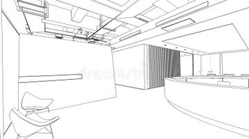 Office Reception Area Drawing Stock Illustrations – 235 Office ...