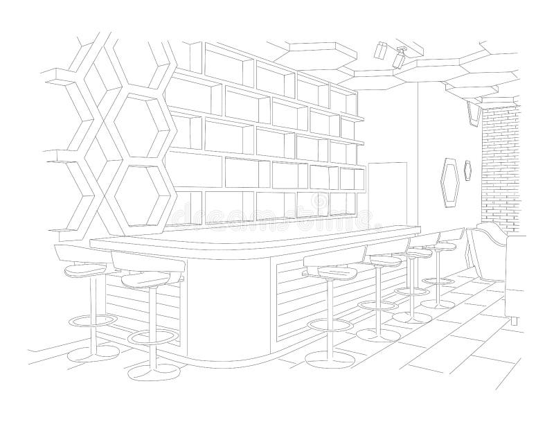Inside Cafe Sketch Stock Illustrations – 296 Inside Cafe Sketch Stock ...