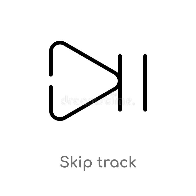 Outline Skip Vector Icon. Isolated Black Simple Line Element ...
