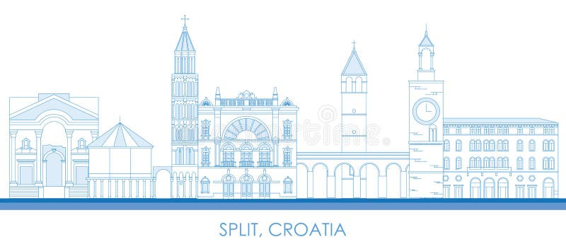Croatian National Theatre Building Split Stock Illustrations – 8 ...