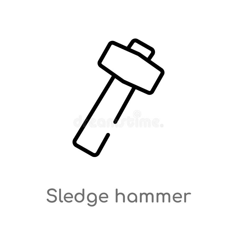 Outline Sledgehammer Vector Icon. Isolated Black Simple Line Element Illustration from General ...