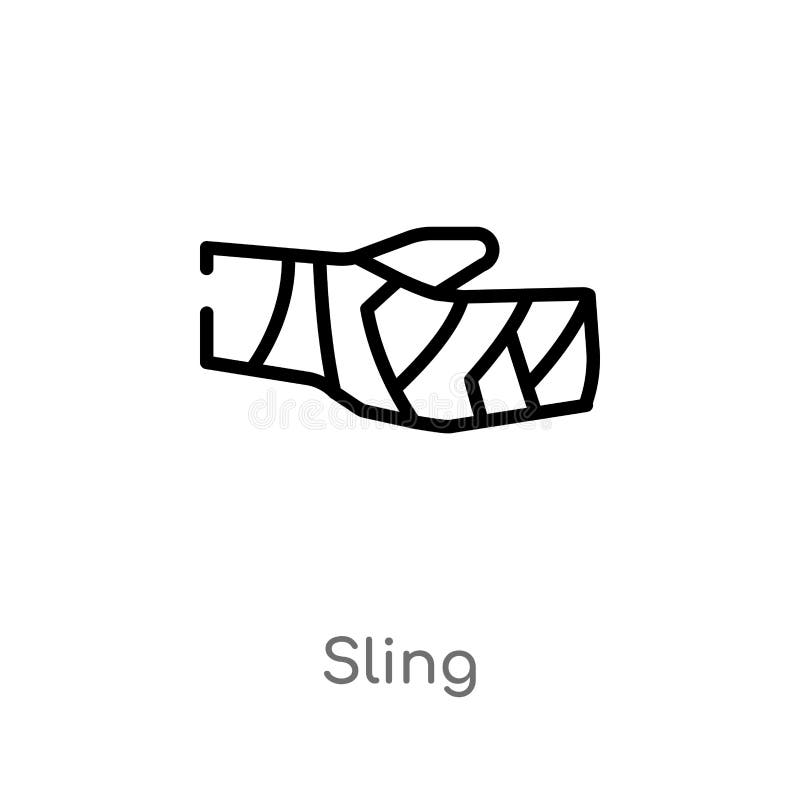 Outline Sling Vector Icon. Isolated Black Simple Line Element ...