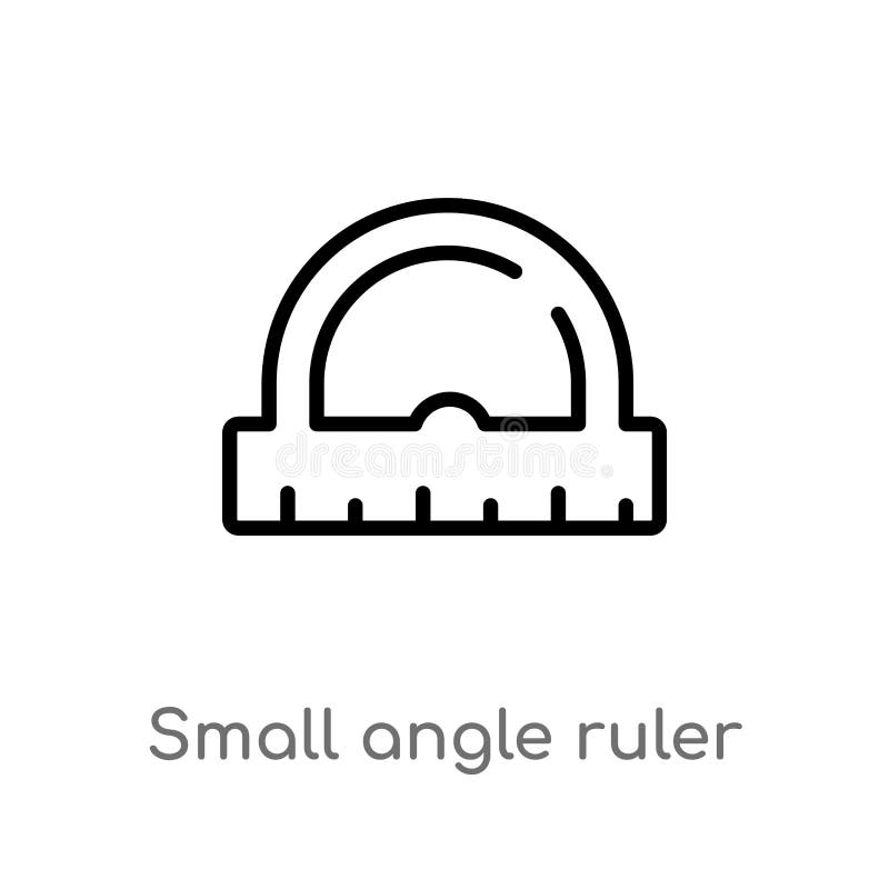Outline Small Angle Ruler Vector Icon. Isolated Black Simple Line ...