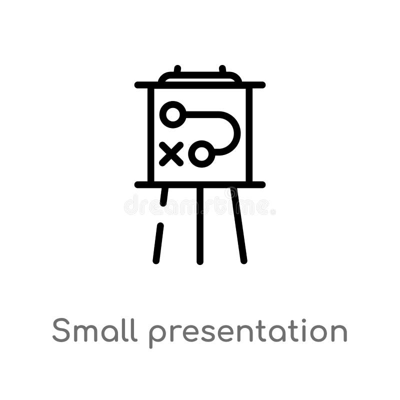 Outline Small Presentation Board Vector Icon. Isolated Black Simple ...