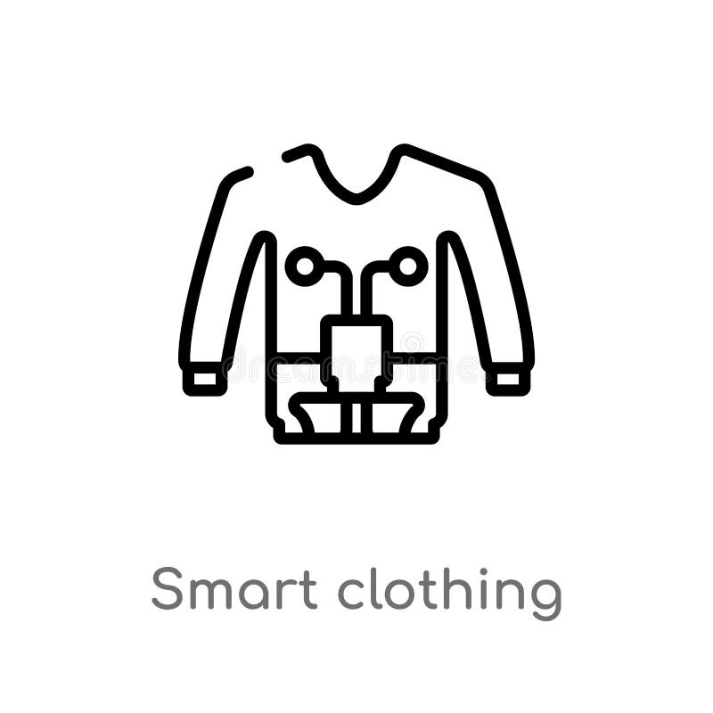 Outline Smart Clothing Vector Icon. Isolated Black Simple Line Element ...
