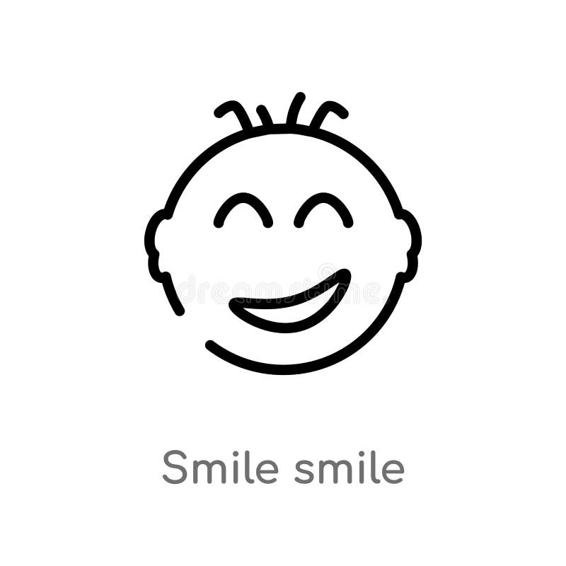 Outline Smile Smile Vector Icon. Isolated Black Simple Line Element ...