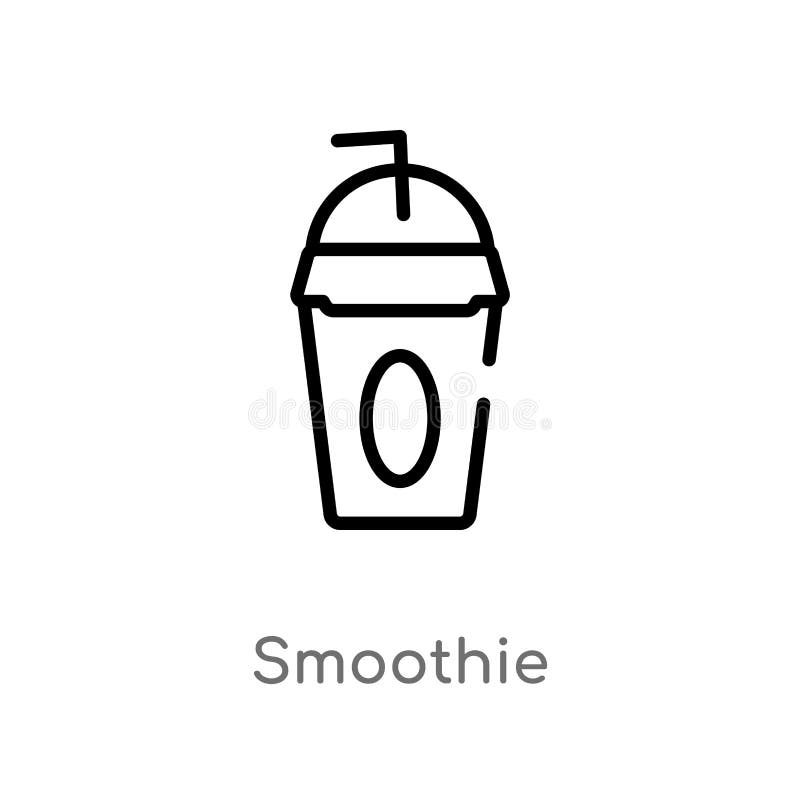 Outline Smoothie Vector Icon. Isolated Black Simple Line Element ...