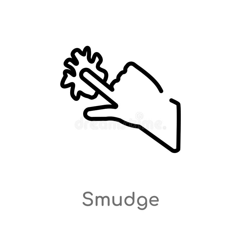 Outline Smudge Vector Icon. Isolated Black Simple Line Element ...