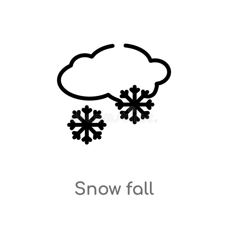 Outline Snow Fall Vector Icon. Isolated Black Simple Line Element ...