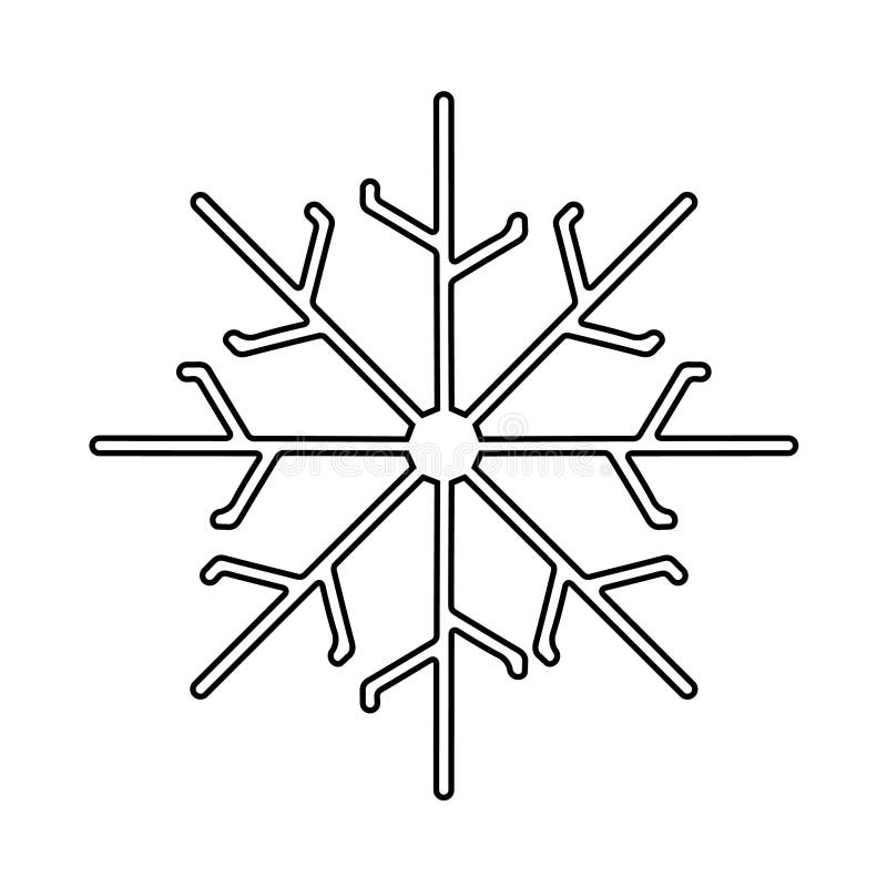 Outline snowflake icon stock vector. Illustration of decor - 136696609