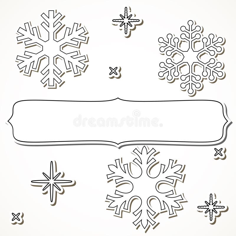 Outline snowflakes frame stock vector. Illustration of decor - 61188681