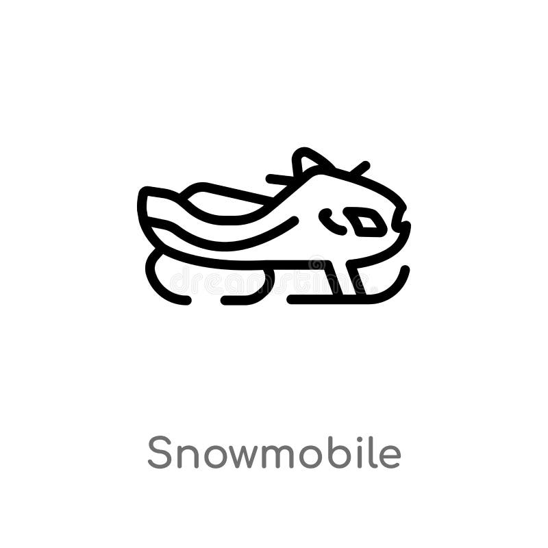 Outline Snowmobile Vector Icon. Isolated Black Simple Line Element ...