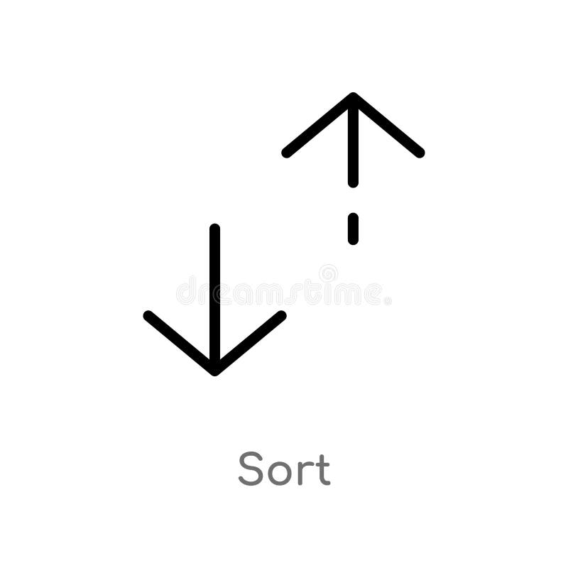 Outline Sort Vector Icon. Isolated Black Simple Line Element ...