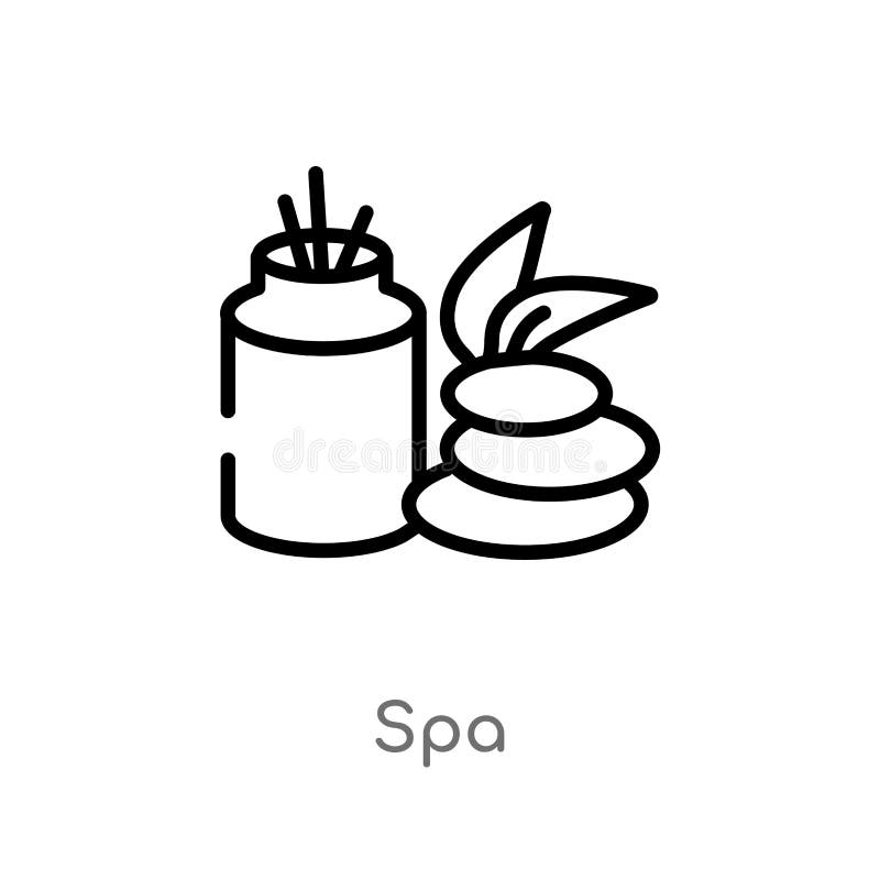 Outline Spa Vector Icon. Isolated Black Simple Line Element ...