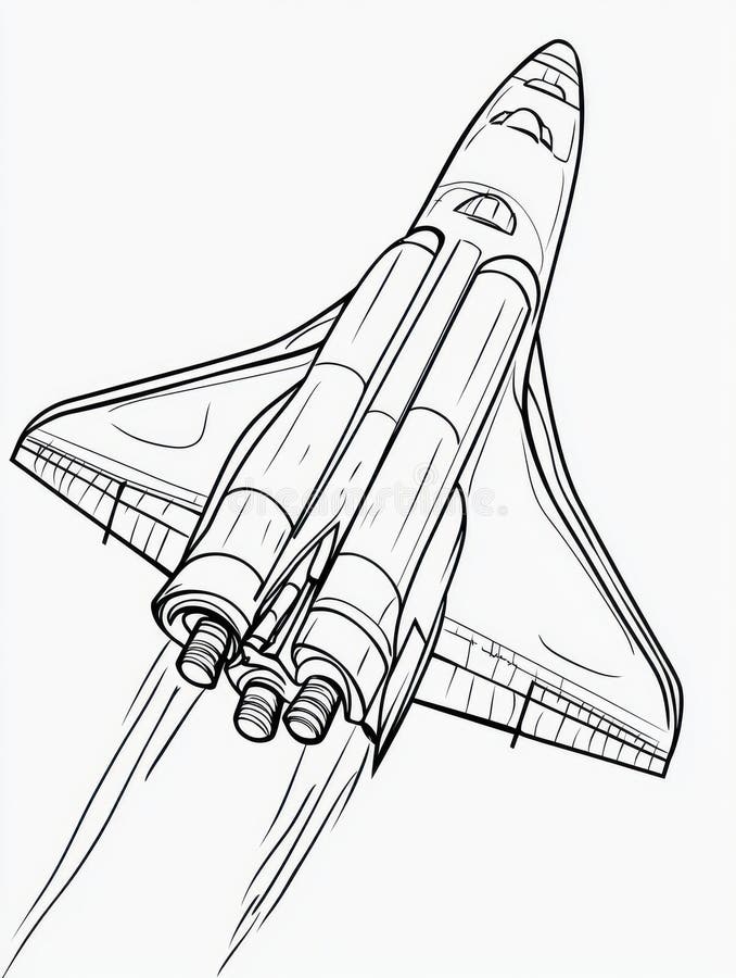 Outline of Space Shuttle for Coloring Activity Stock Illustration ...