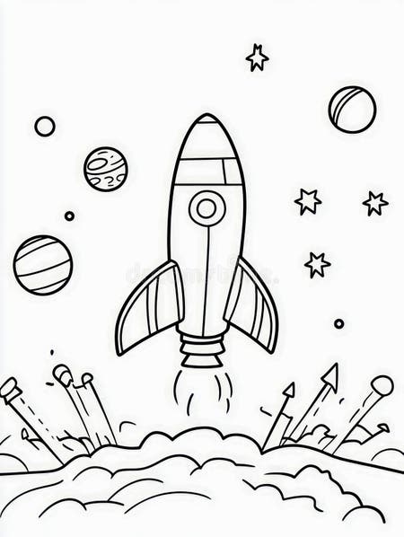 Outline of Space Shuttle for Coloring Activity Stock Illustration ...