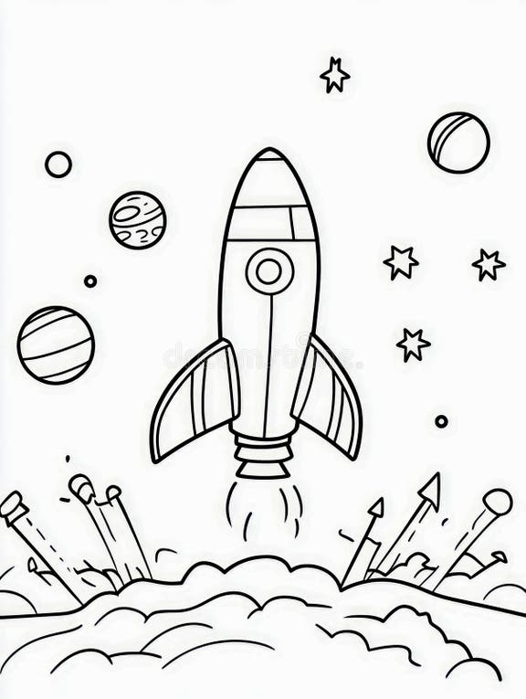 Outline of Space Shuttle for Coloring Activity Stock Illustration ...