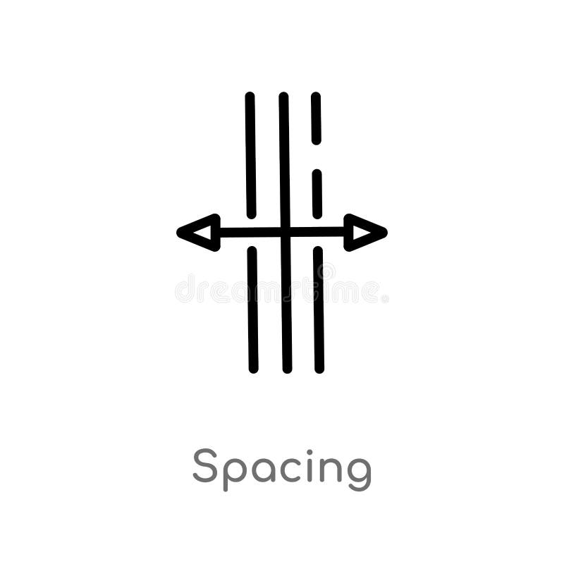 Outline Spacing Vector Icon. Isolated Black Simple Line Element ...