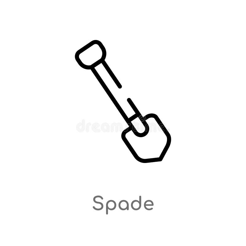 Outline Spade Vector Icon. Isolated Black Simple Line Element ...