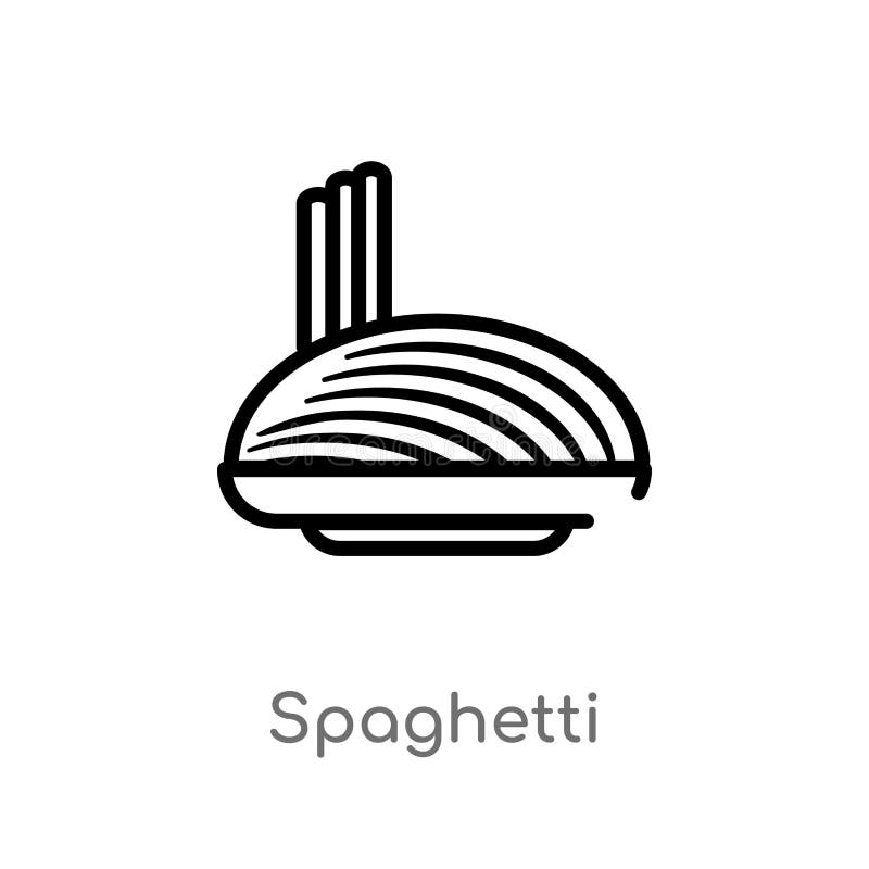 Outline Spaghetti Vector Icon. Isolated Black Simple Line Element ...