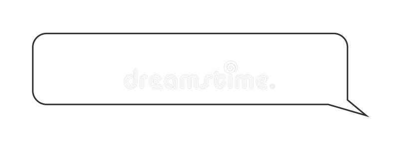 Outline Speech Bubble. Blank Chat Message Template Isolated on White ...