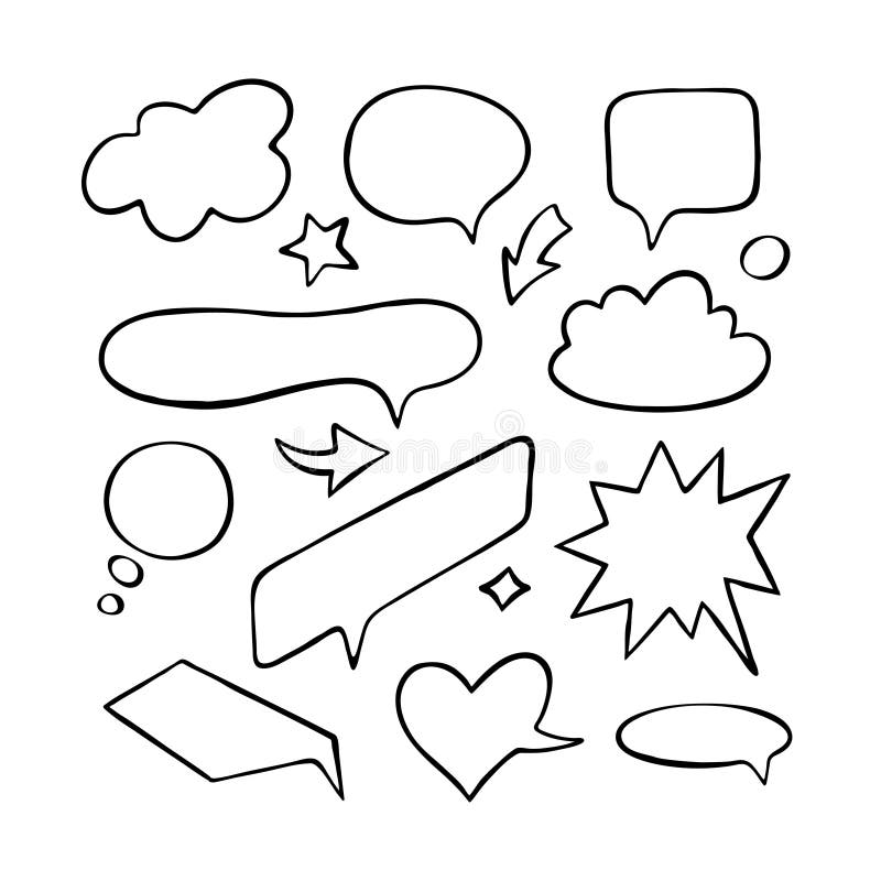 Outline Speech Bubbles Set. Vector Illustration. Stock Vector ...