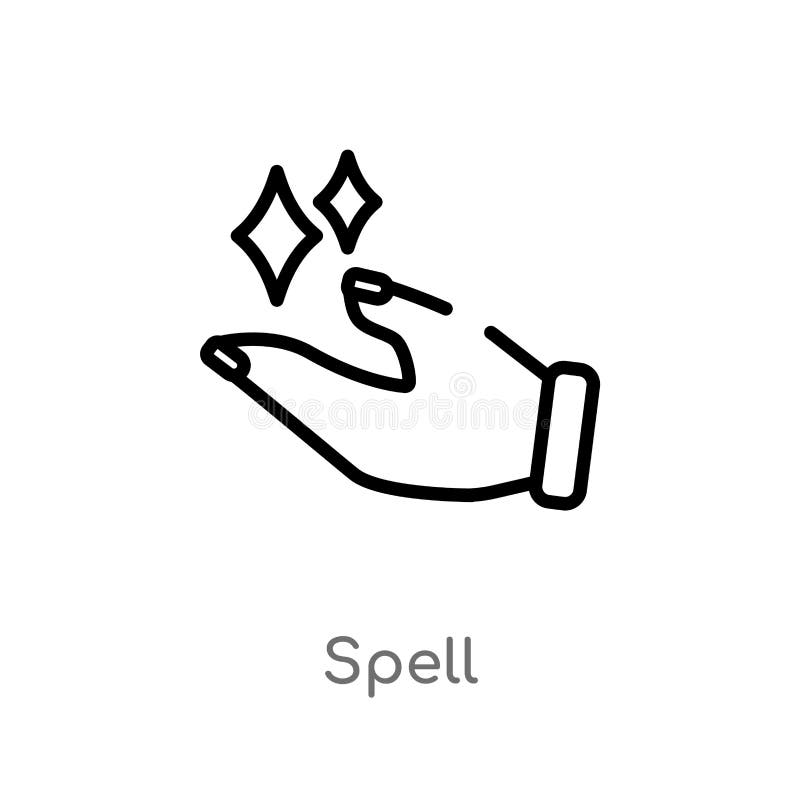 Outline Spell Vector Icon. Isolated Black Simple Line Element ...