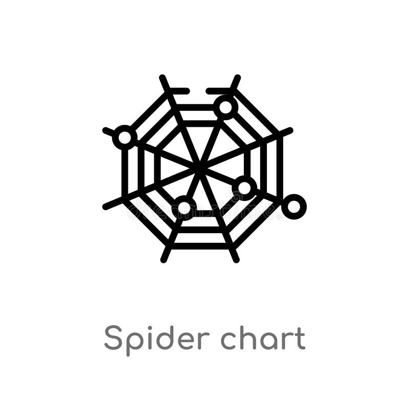 Outline Spider Chart Vector Icon. Isolated Black Simple Line Element ...