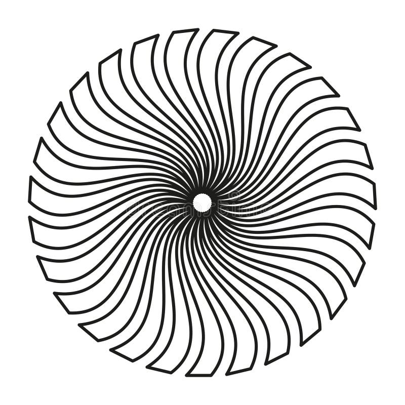 Outline Spiral Design. Abstract Circular Shape. Geometric Vector ...