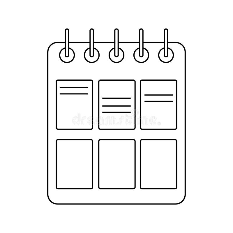 Outline Spiral Notebook Isolated Icon. Diary for Business Stock ...