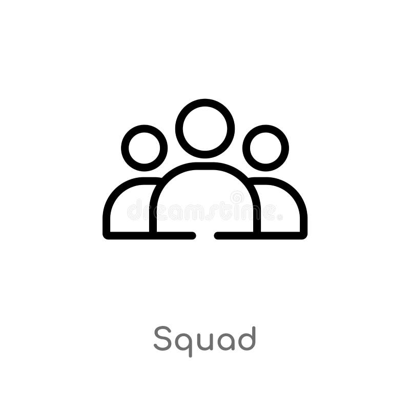Outline Squad Vector Icon. Isolated Black Simple Line Element ...