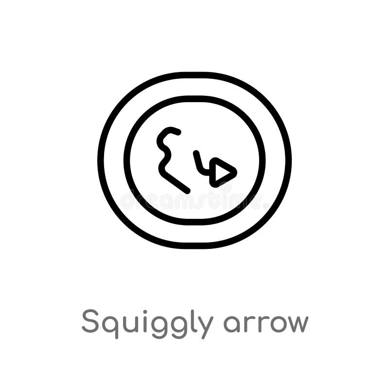 Squiggly Arrow Vector Icon on White Background. Flat Vector Squiggly ...