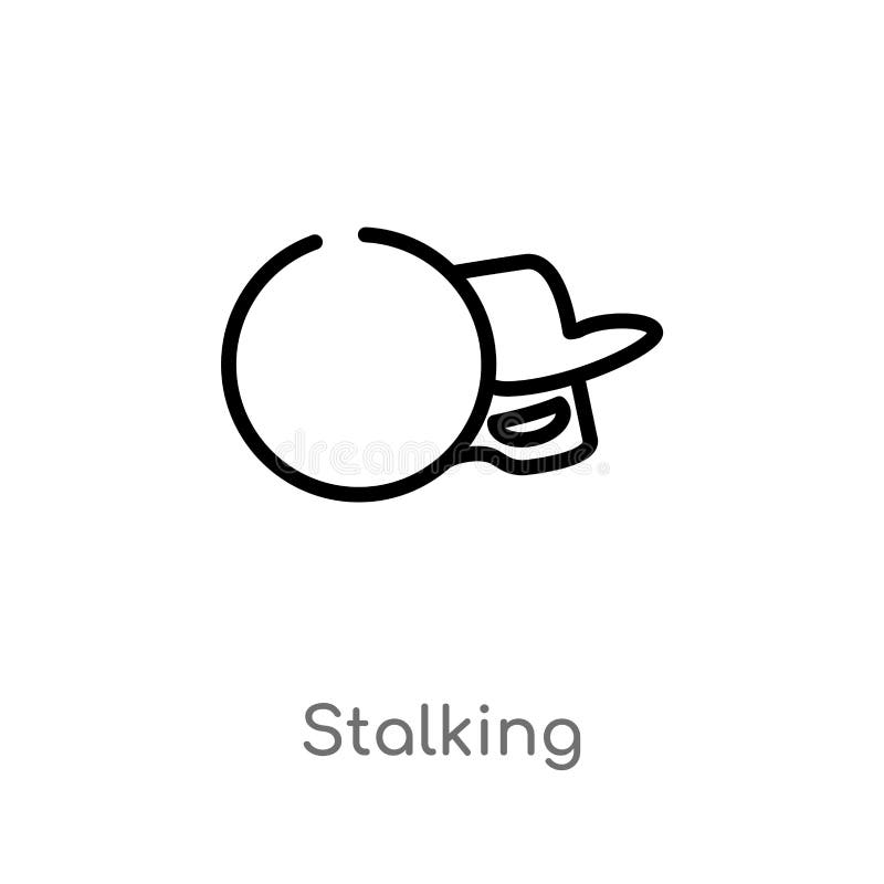 Outline Stalking Vector Icon. Isolated Black Simple Line Element ...