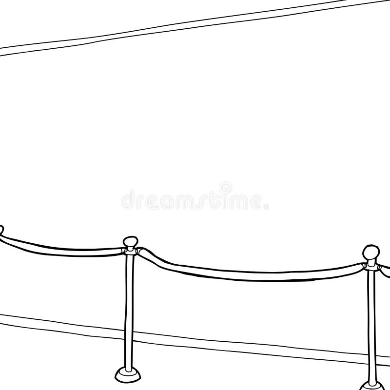 Man at Blank Wall and Stanchion Stock Illustration - Illustration of ...