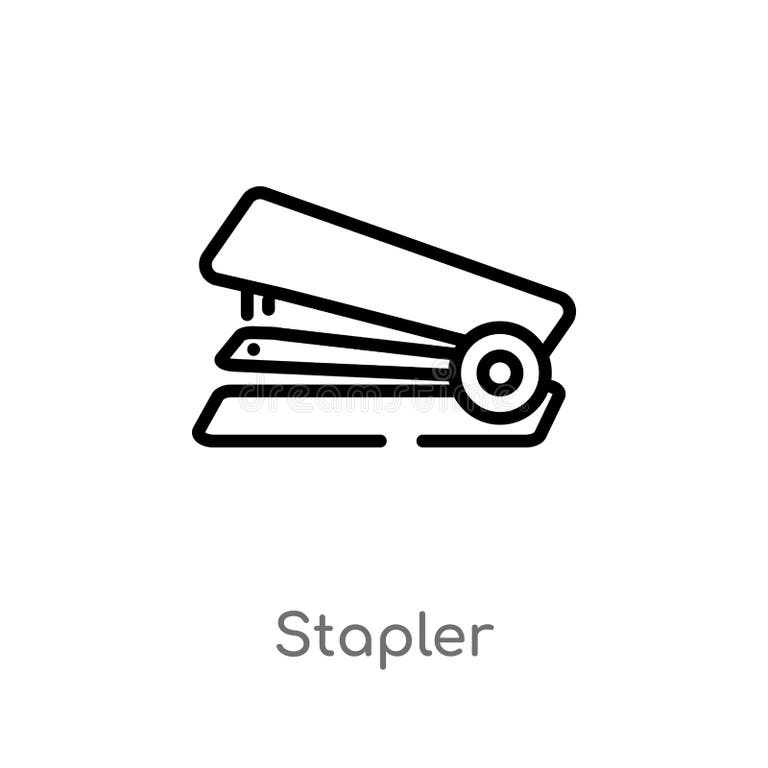 Outline Stapler Vector Icon. Isolated Black Simple Line Element ...