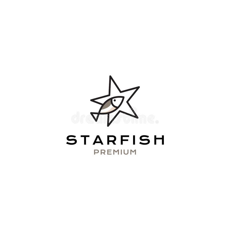 Outline Star Fish Line Art Logo Vector Icon Stock Illustration ...