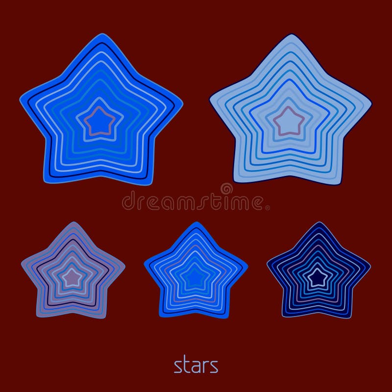 Outline Stars on Maroon Background. Vector Stock Vector - Illustration ...