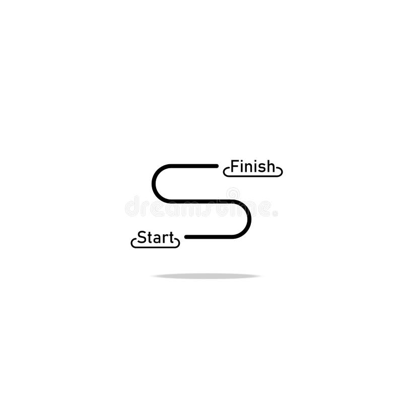 Outline Start and Finish Icon - Point Stock Vector - Illustration of ...