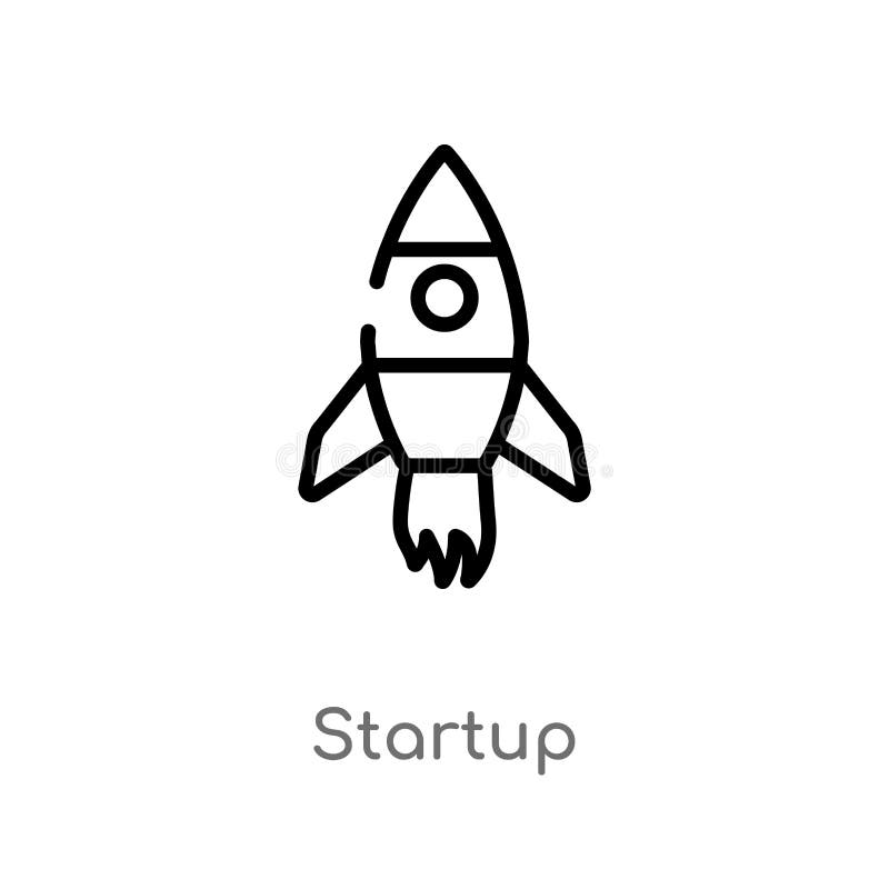 Outline Startup Vector Icon. Isolated Black Simple Line Element ...
