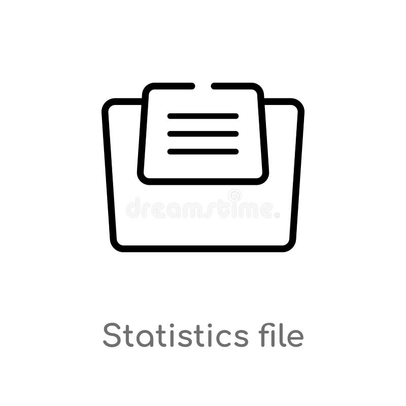Outline Statistics File Vector Icon. Isolated Black Simple Line Element ...