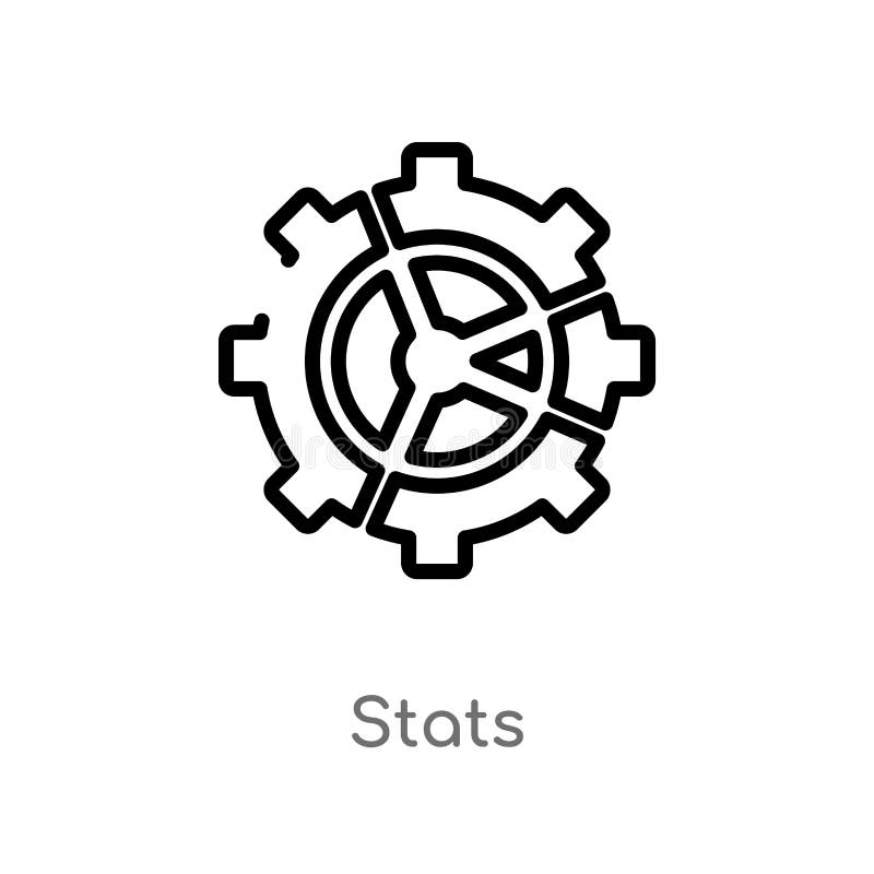 Outline Stats Vector Icon. Isolated Black Simple Line Element ...