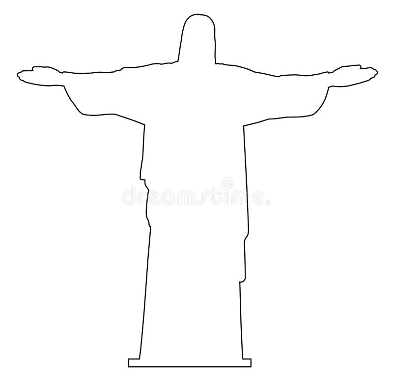 Christ the Redeemer Outline Stock Vector - Illustration of holy, jesus ...