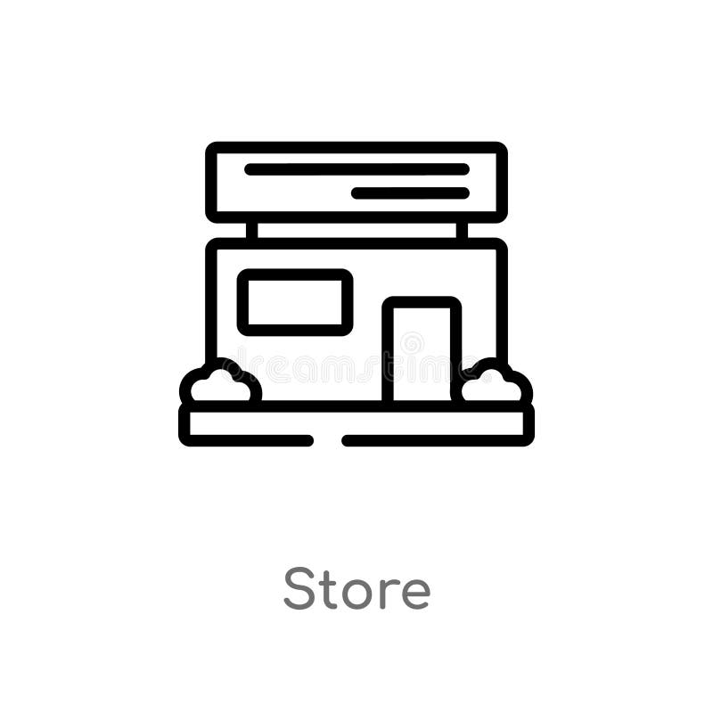 Outline Store Vector Icon. Isolated Black Simple Line Element ... Outline Store Vector Icon. Isolated Black Simple Line Element ...