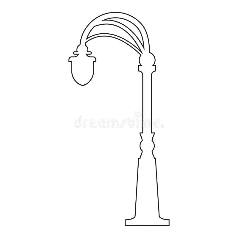 Street Lamp Light Outline Silhouette Stock Illustrations – 482 Street ...