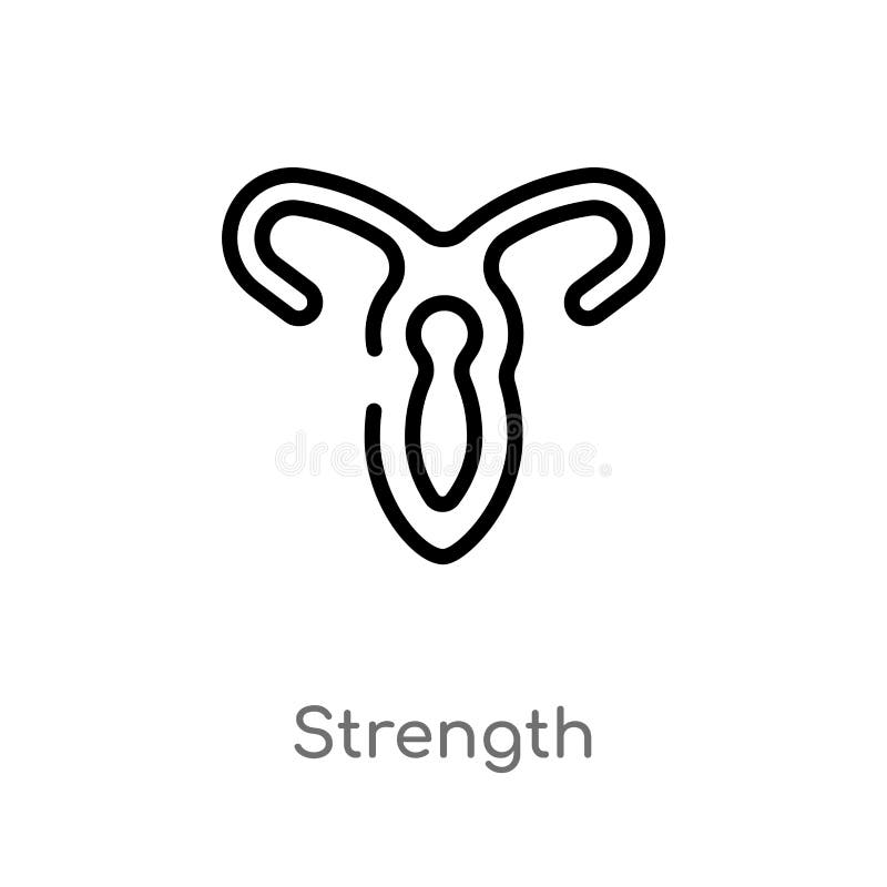 Outline Strength Vector Icon. Isolated Black Simple Line Element ...