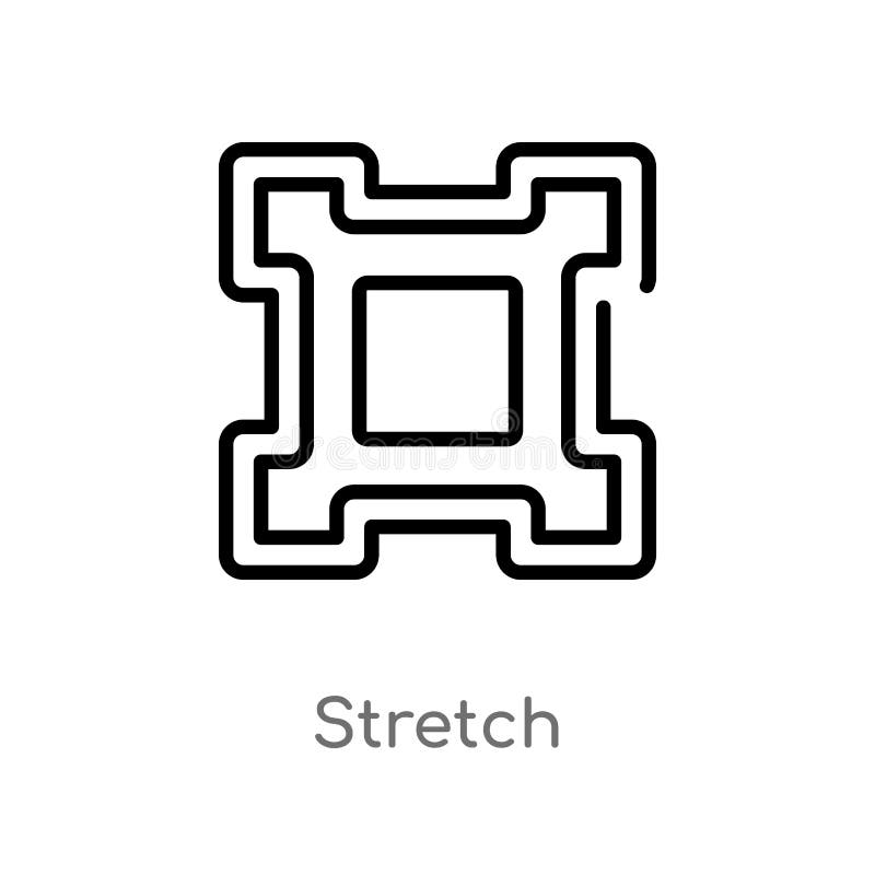 Outline Stretch Vector Icon. Isolated Black Simple Line Element ...