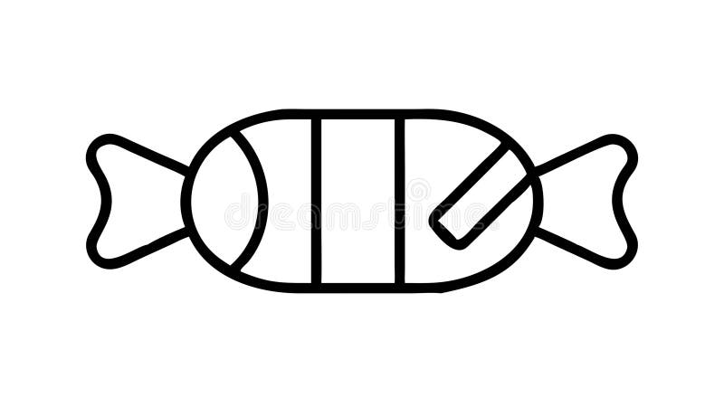 Outline Striped Wrapped Candy Icon for Sweets and Treats Design Vector ...