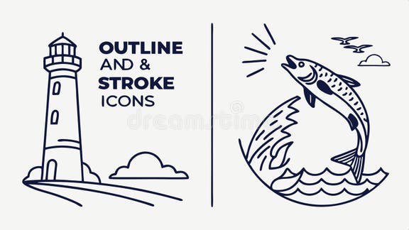 Outline and Stroke Icons Set, Design Elements and UI Kit Vector Design ...